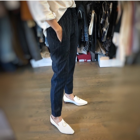 Mango | Pants & Jumpsuits | Mango Striped Pants Navy | Poshmark